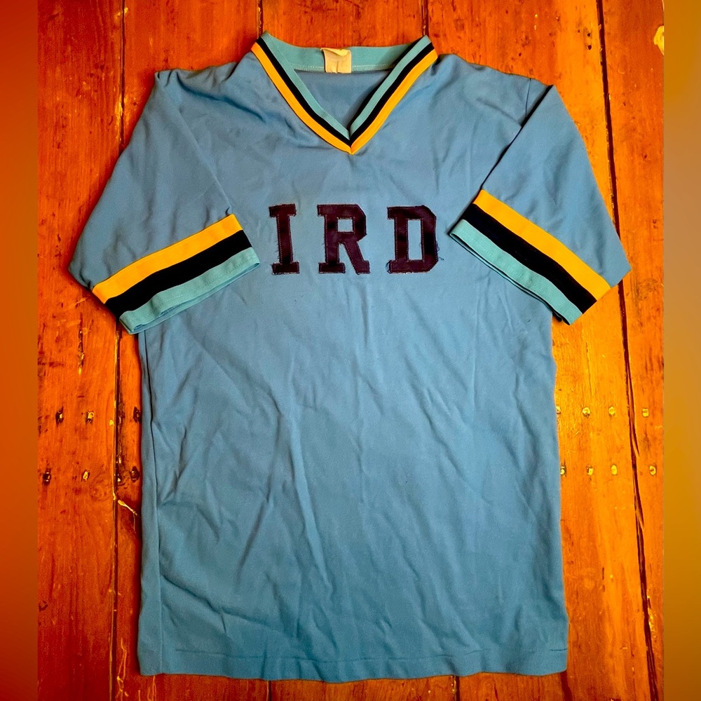 Rare Vintage Bright Baby Blue 1970s Baseball Jersey. … - Gem
